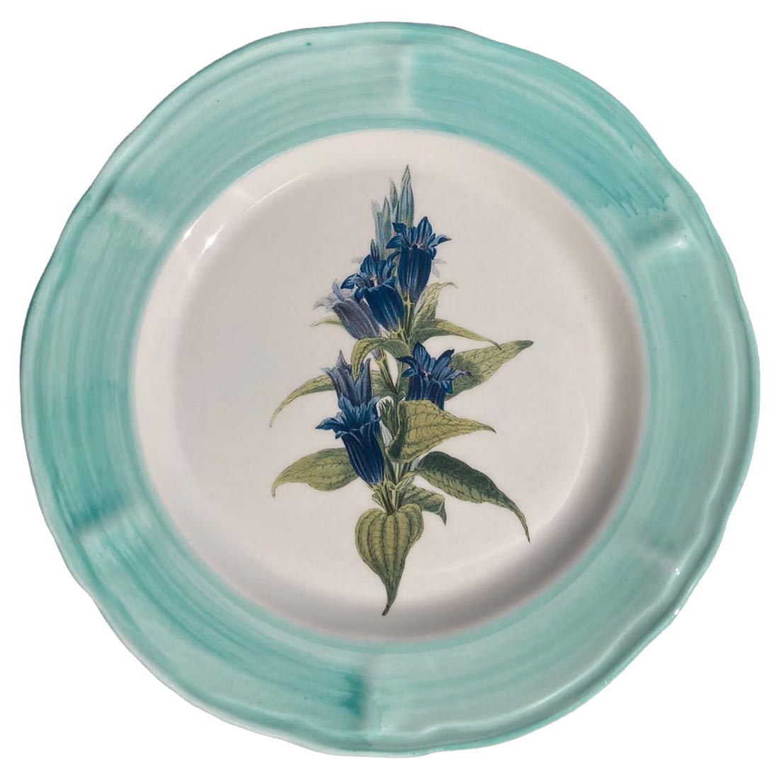 Sultan Garden Handpainted Turquoise Dinner Plate – plateandpeonie